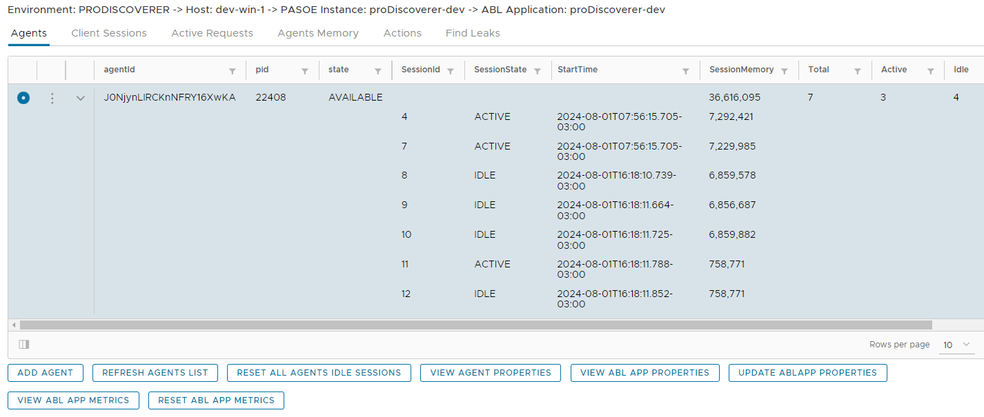 Get Agents - ProDiscoverer tools documentation