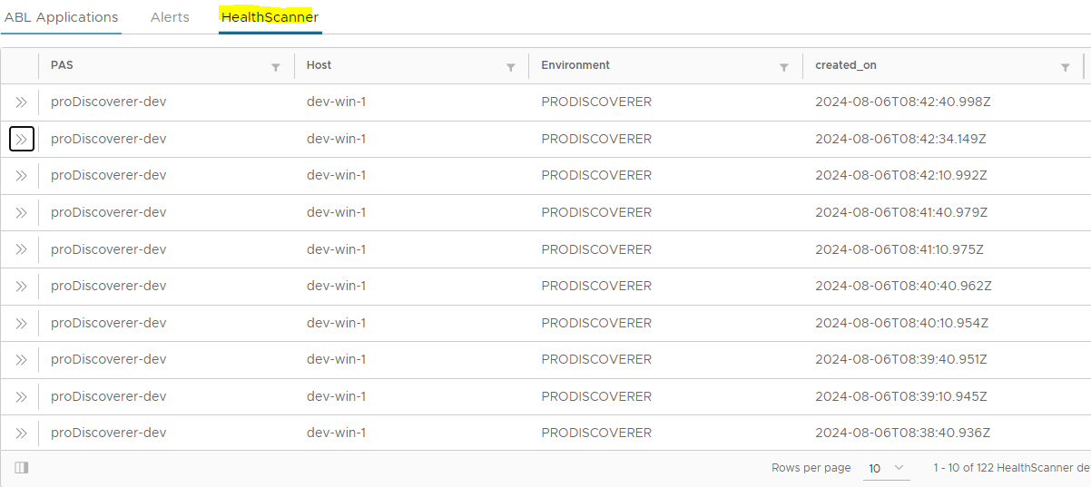 View HealthScanner probes details - ProDiscoverer tools documentation