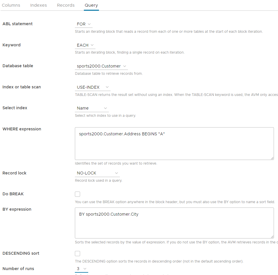Tune Database Query Prodiscoverer Tools Documentation