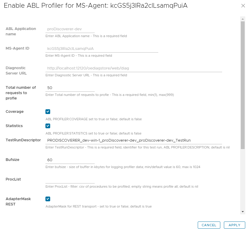 Enable ABL Profiler - ProDiscoverer tools documentation