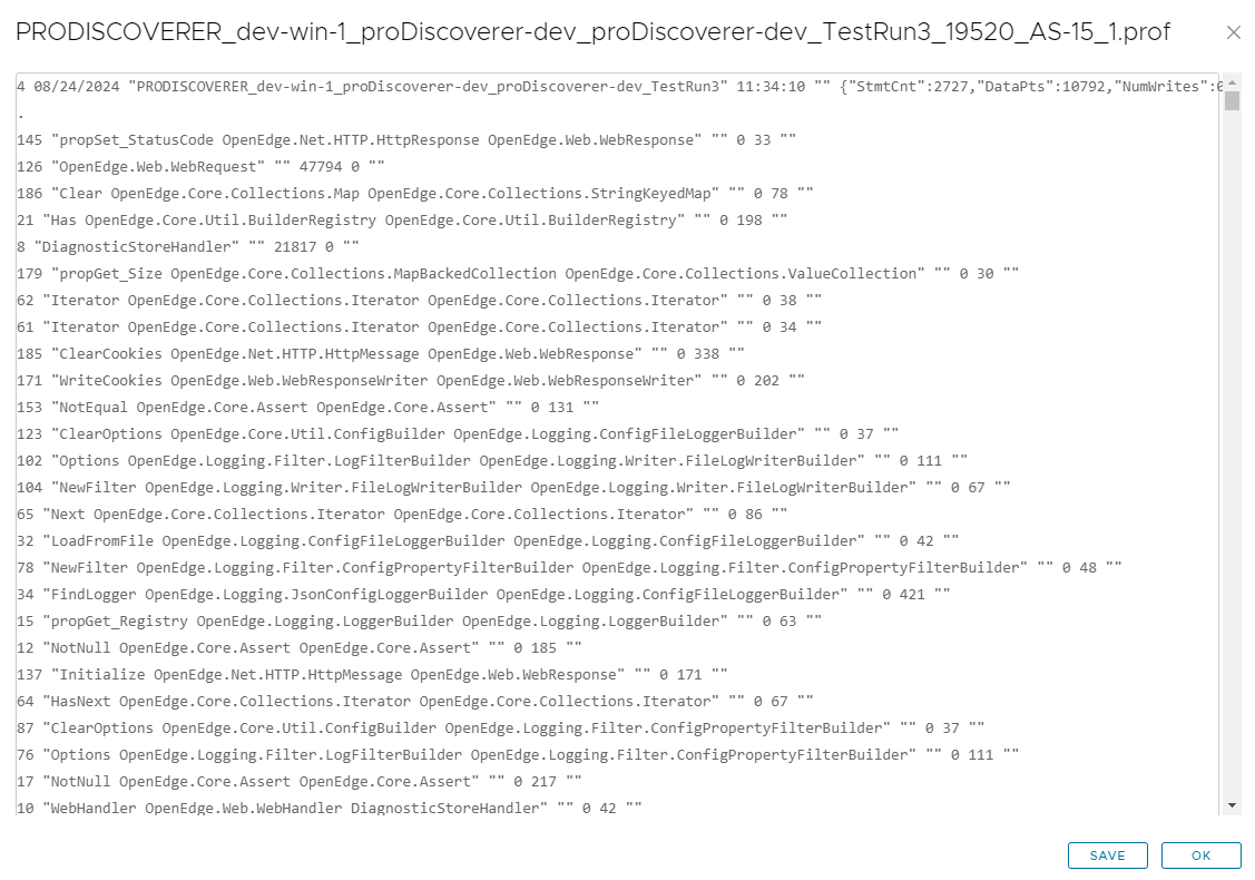 Export Profiler runs data - ProDiscoverer tools documentation