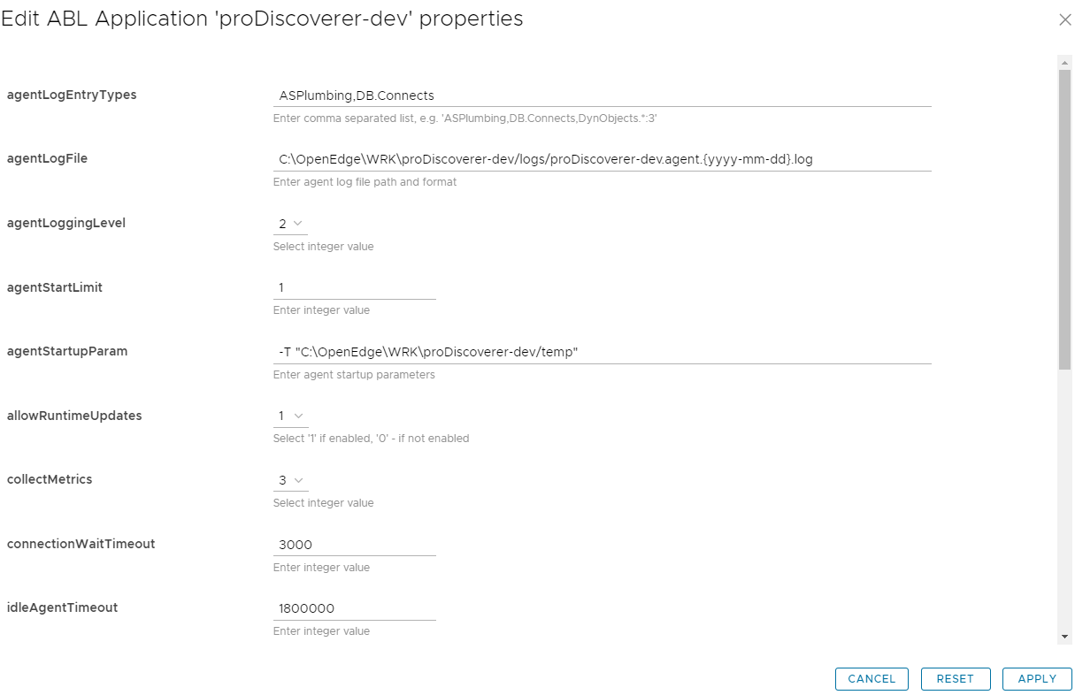 Update Application Properties Prodiscoverer Tools Documentation