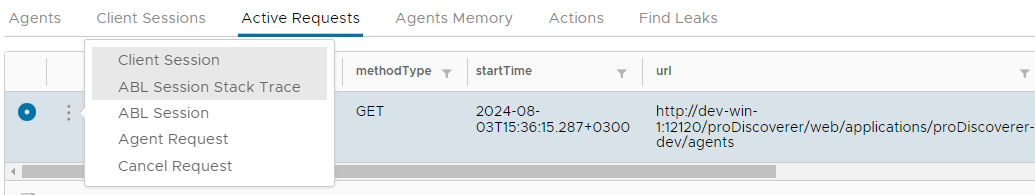 Active Requests - ProDiscoverer tools documentation